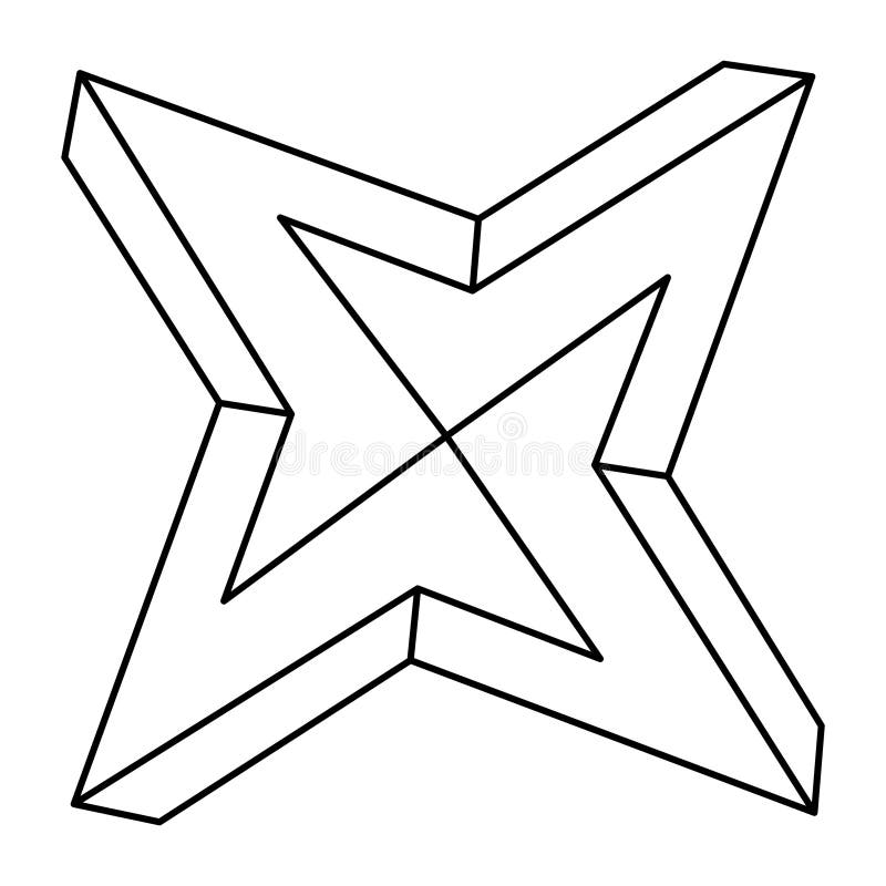 Optical Illusion Shape. Impossible Object. Opt Art Figure. Sacred ...