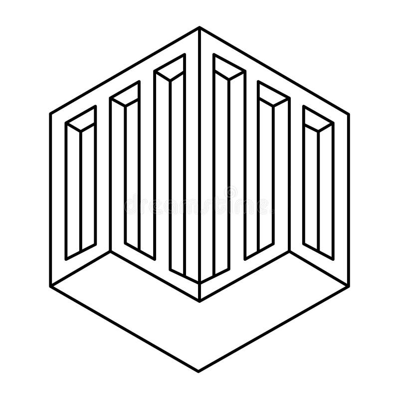 Optical Illusion, Hexagon, Geometric Element, Vector Illustration. Impossible Shape. Sacred ...