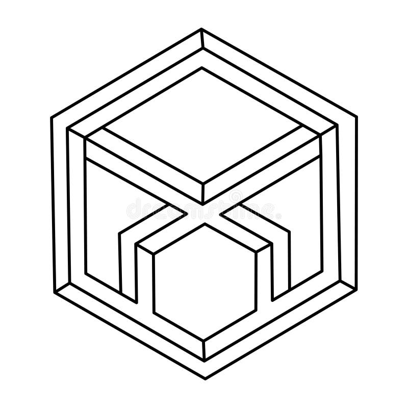 Optical Illusion Shape, Geometric Figure, Impossible Hexagon. Optical ...