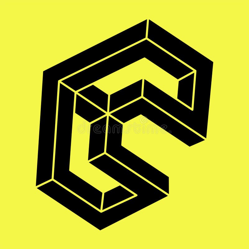 Optical Illusion Figure. Impossible Object. Line Geometric Shapes ...