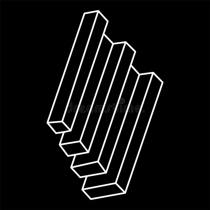 Optical Illusion Object, Unreal Geometric Figures Vector. Impossible ...