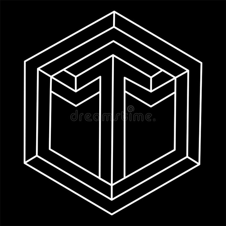 Impossible Hexagon. Line Design. Impossible Shape. Optical Illusion ...