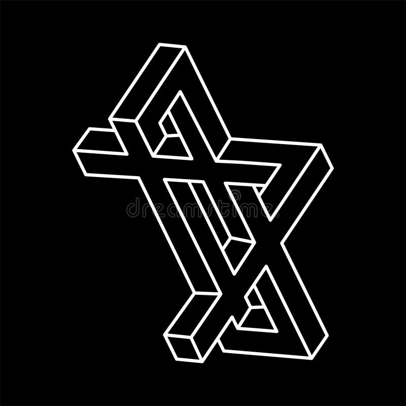 Graphic Impossible Shapes. Paradox Geometry. Optical Illusion Object ...