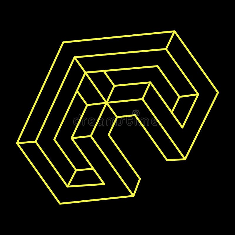 Impossible Optical Illusion Shapes. Optical Art Object. Impossible ...