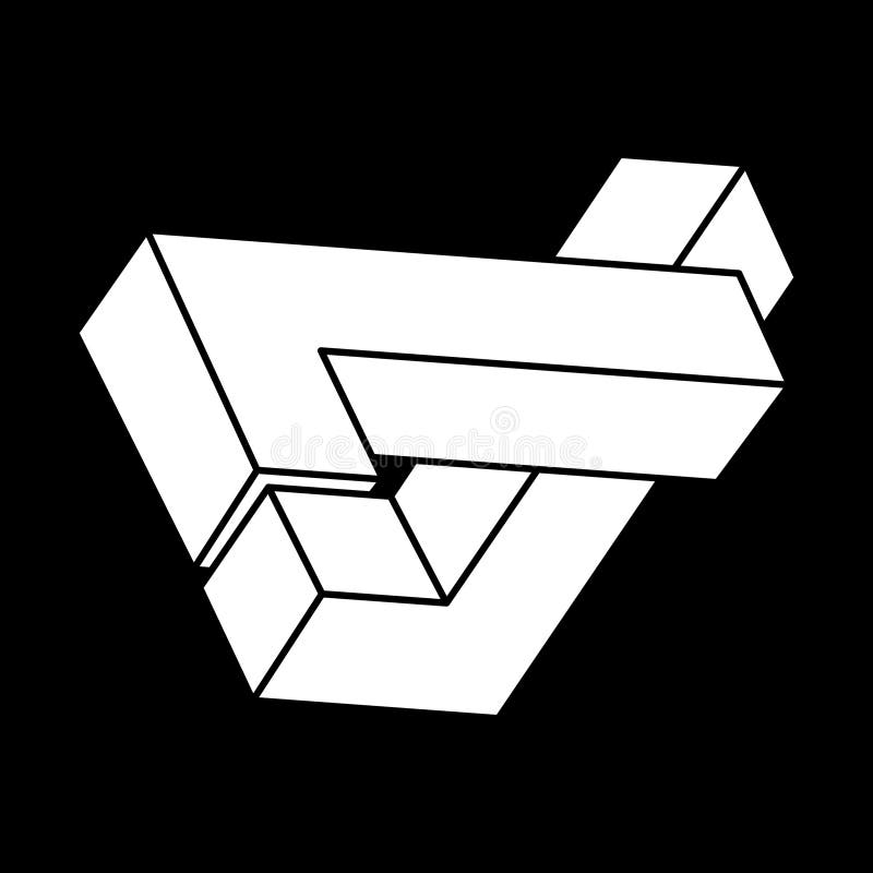 Optical Illusion Figure. Impossible Objects. Line Geometric Shape ...