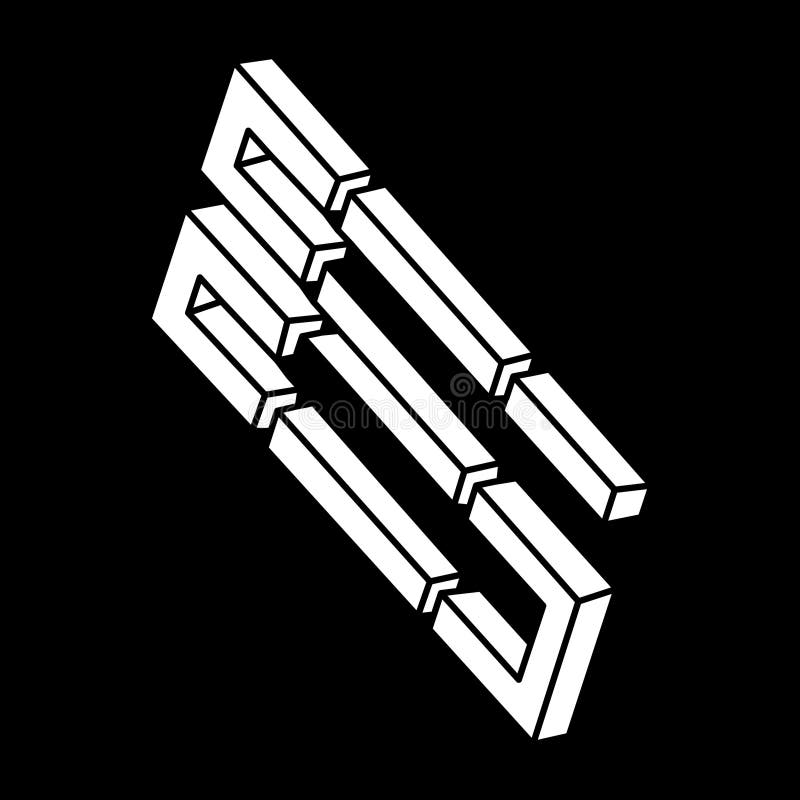 Impossible Object. Paradox. Optical Illusion Shapes. 3d Illustration ...