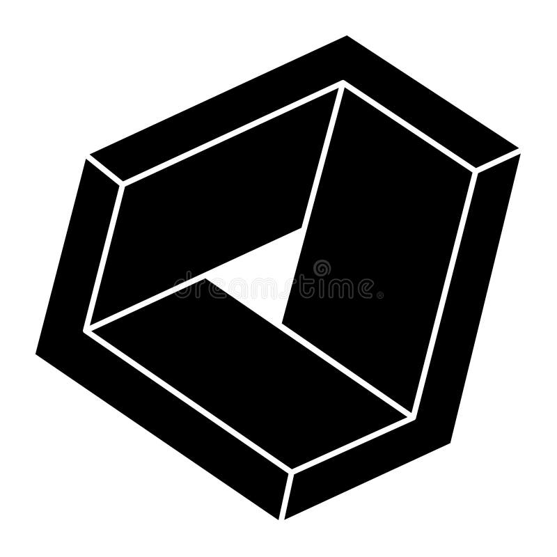 Optical Illusion Shape. Impossible Object. Optical Art. Geometric ...