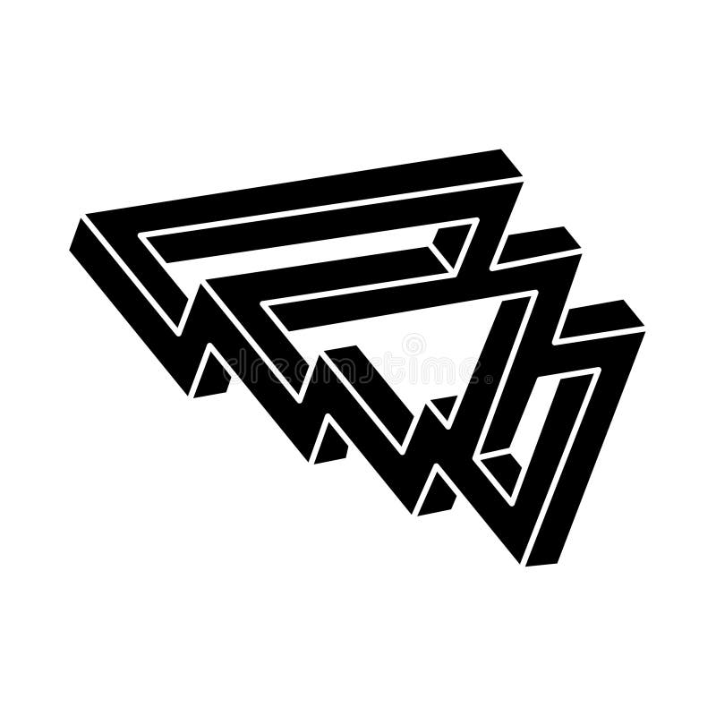 Impossible Shape Logo Design, Optical Illusion Object. Optical Art ...