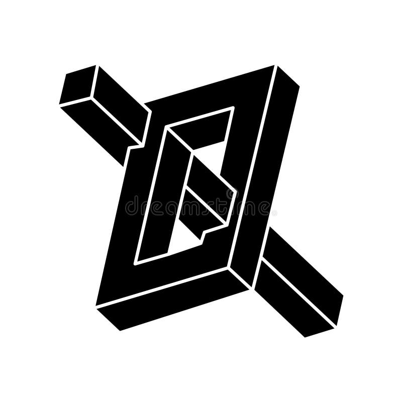 Impossible Object. Optical Illusion. 3d Vector Illustration. Unreal ...