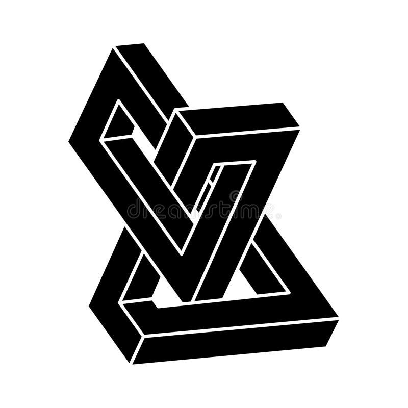 Optical Illusion Object, Impossible Figure, Optical Art Shape. Vector ...