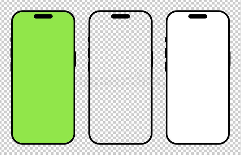 Smartphone Black Frame. Gadget Symbol. Device Flat Front View Set ...