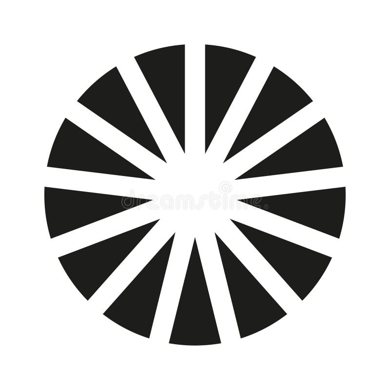 Circle Division on 12 Equal Parts Pattern. Wheel Round Divided Diagrams ...