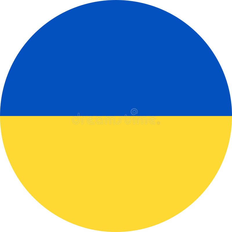 Round Ukrainian Flag. Flag of Ukraine Circle. National Ukrainian Symbol ...