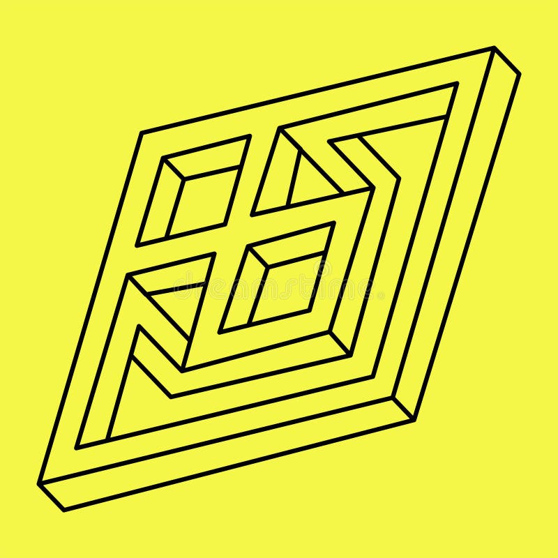 Impossible Shape. Penrose Optical Illusion. Abstract Infinite Geometric ...