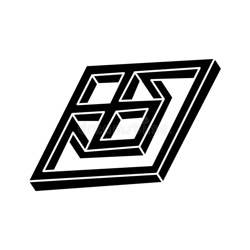 Unreal Geometry. Impossible Shape Logo Design, Optical Illusion Object ...