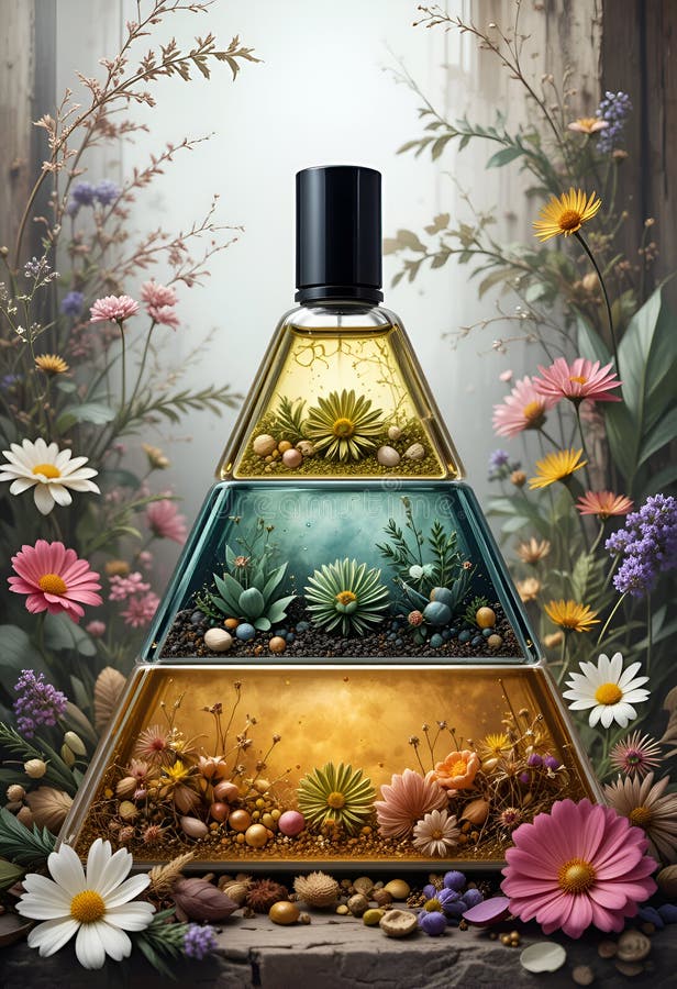 Olfactory Triangle of Perfume: High , Middle and Base Notes in Abstract ...