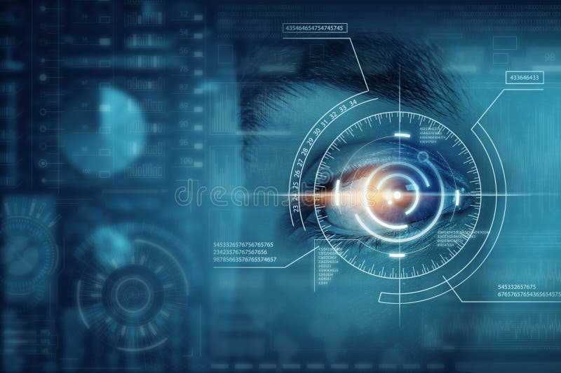 Close-up De Um Olho Digital Representando Novas Tecnologias De ...