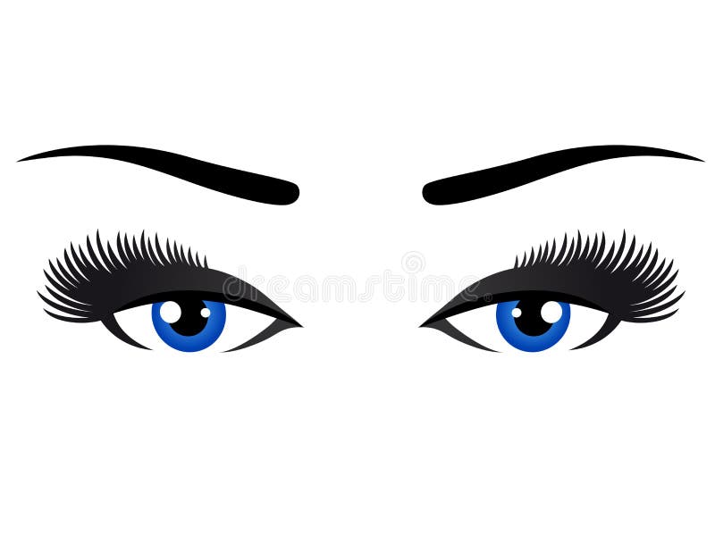 Olhos Azuis Com Pestanas Longas Ilustração do Vetor - Ilustração de ...