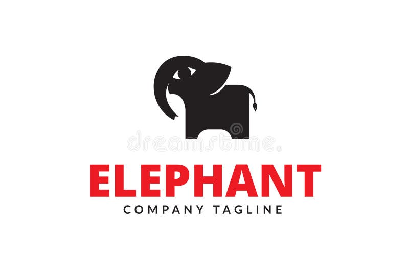 Olifant Logo Design Template Vector Vector Illustratie - Illustration ...