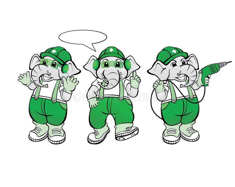 Elephant Engineer ABC Kleurboek Alfabet E Stock Illustratie ...