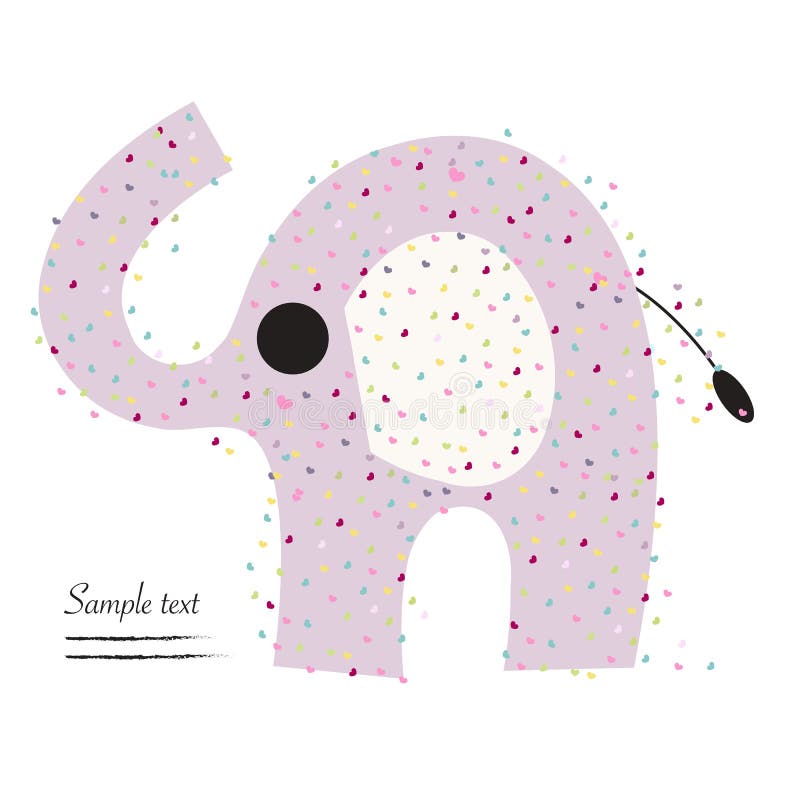 Olifant Met Kaart Van De Hart De Vectorgroet Vector Illustratie ...