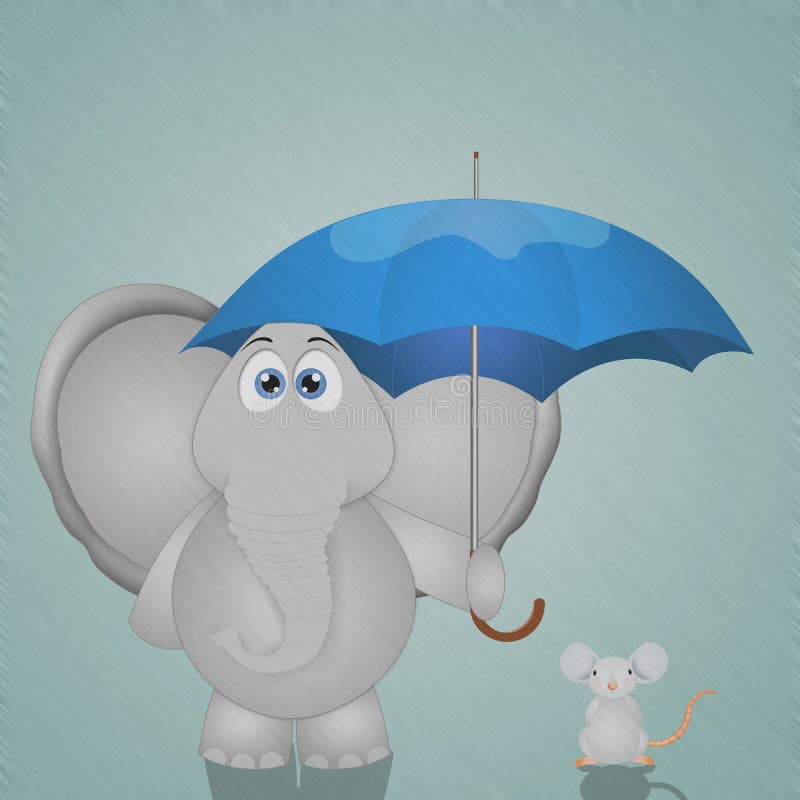 Olifant en muis vector illustratie. Illustration of olifant - 20889995