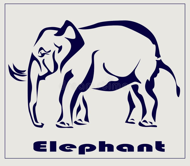 Olifant, Pictogram, Tatoegering. Vector Illustratie - Illustration of ...