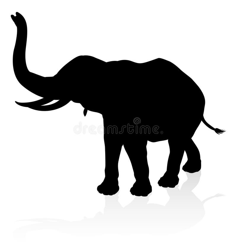 Olifant Safari Animal Silhouette Vector Illustratie - Illustration of ...