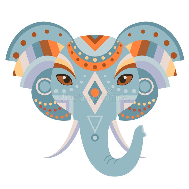 Olifants Hoofdembleem Vector Decoratief Embleem Vector Illustratie ...