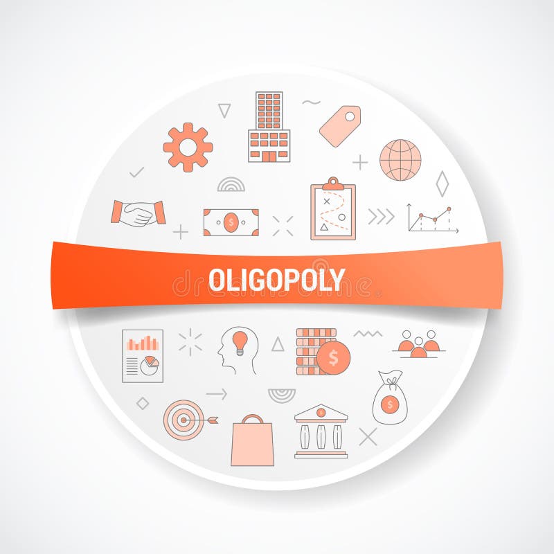 Oligopoly Concept with Icon Concept with Round or Circle Shape Stock ...