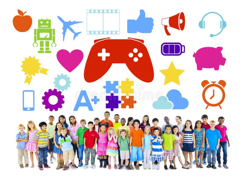 Olik Grupp Av Barn Med Hobbyer Arkivfoto - Bild av kamratskap, etnisk ...