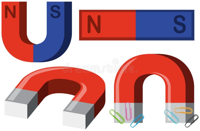 Olika former av magneter vektor illustrationer. Illustration av ...