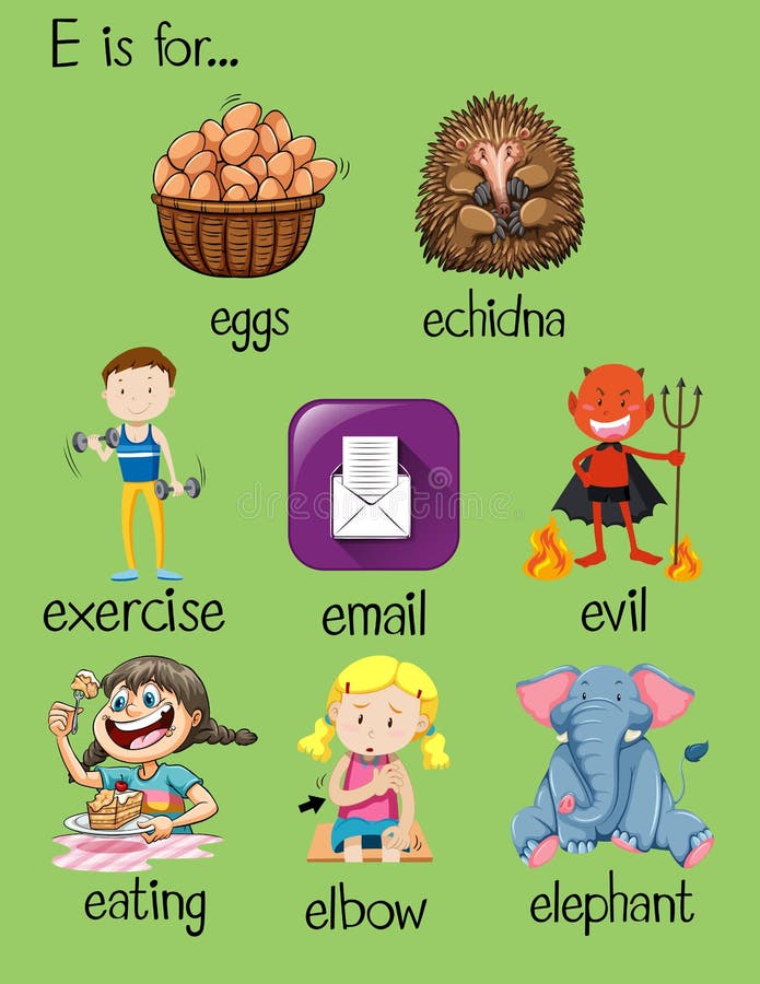 Många Ord Börjar Med Bokstav S Vektor Illustrationer - Illustration av ...