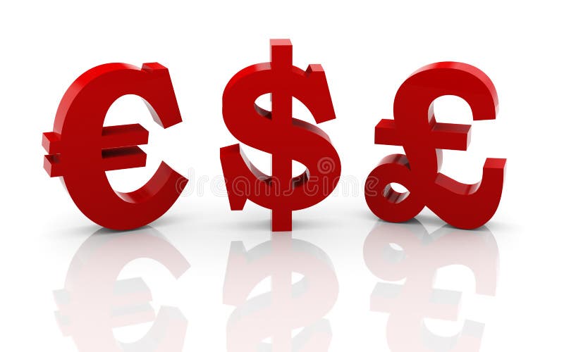 Olika Symboler För Valutor 3d Stock Illustrationer - Illustration av ...