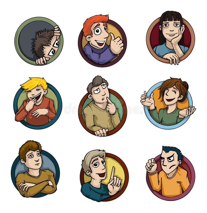 Samlingen Av Manliga Och Kvinnliga Anime- Eller Mangatecknad Filmtecken ...