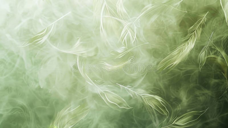 An Olive Abstract Background with a Light, Airy Feather Texture. the ...