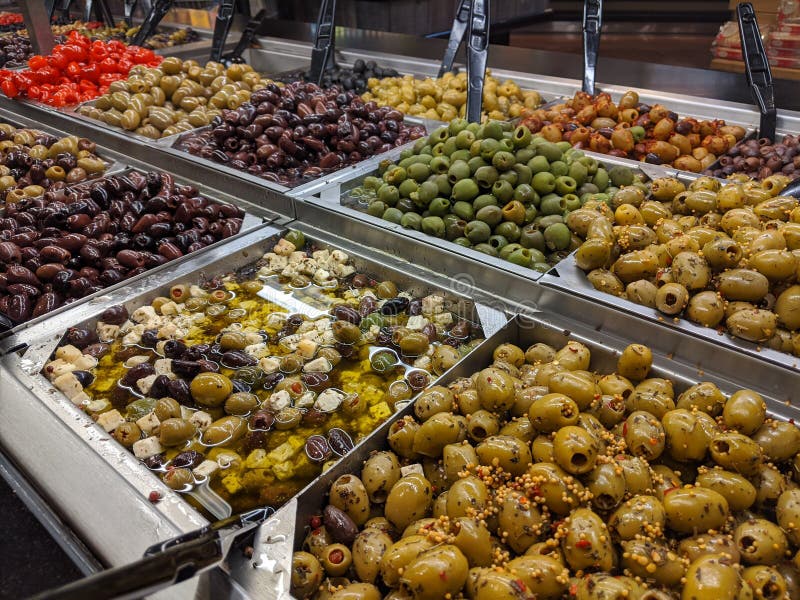 Olive Bar Buffet Style Gourmet Stock Image - Image of olive, style ...