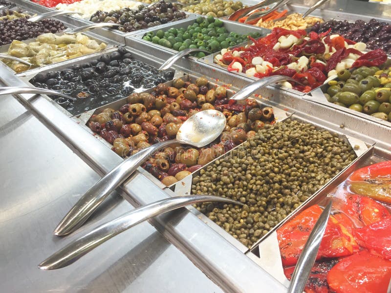 Olive Bar stock photo. Image of self, pile, spoon, nutritious - 60690538