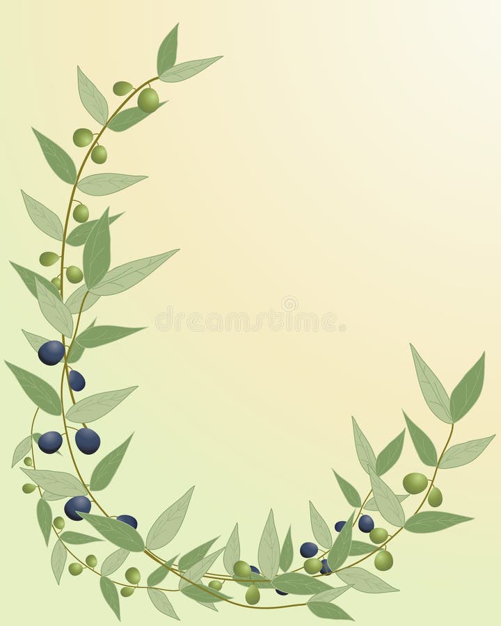 Olive branch border stock vector. Illustration of copyspace - 20009224