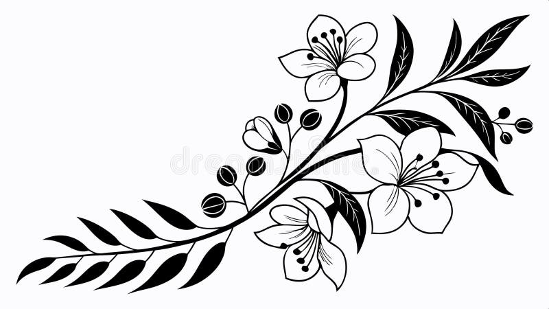 Olive Branch Corner Design, Mediterranean Plant Element Vector Design ...