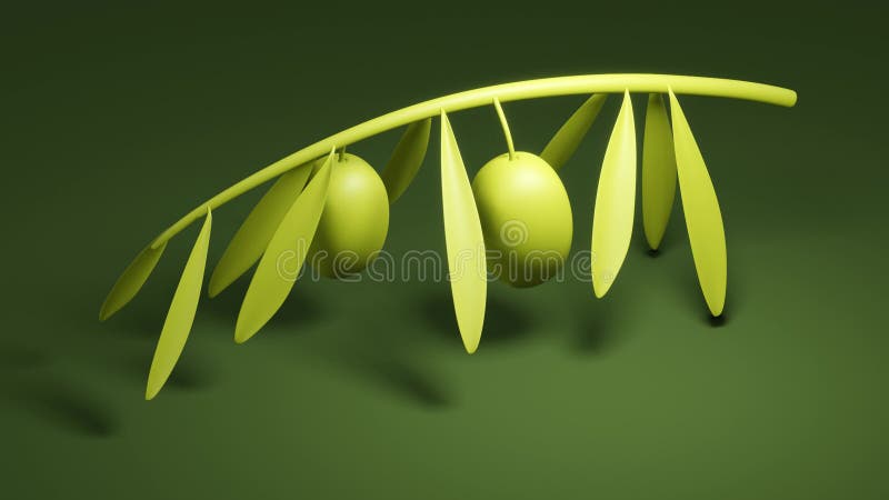 Olive Branch with Leaves. Abstract Loop Animation Stock Footage - Video ...