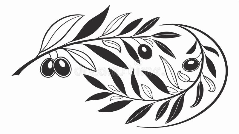 Olive Branch Oval Frame, Nature Elegant Design for Decorative Layouts ...