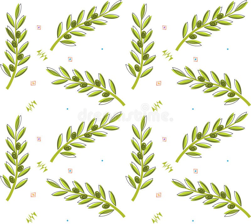 Olive Branch Pattern stock vector. Illustration of pattern - 42824636
