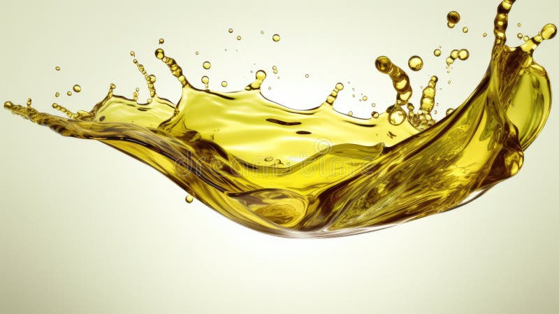 Olive or Engine Oil Splash with Waves Luxury. 3d Render Stock ...