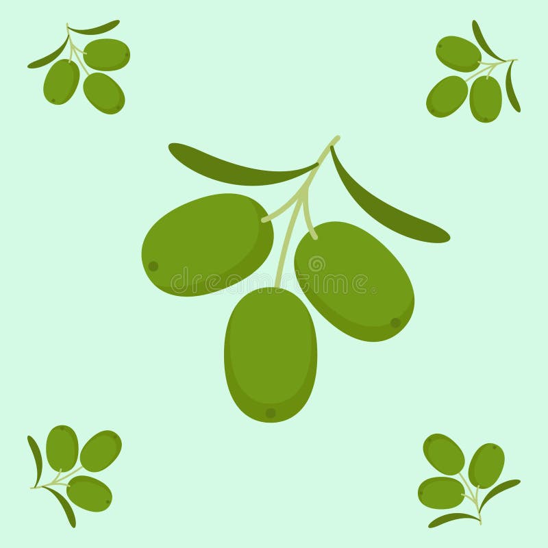 Olive Fruit Seamless for Pattern Fabric, Simple Olive Fruit Cute Repeat ...