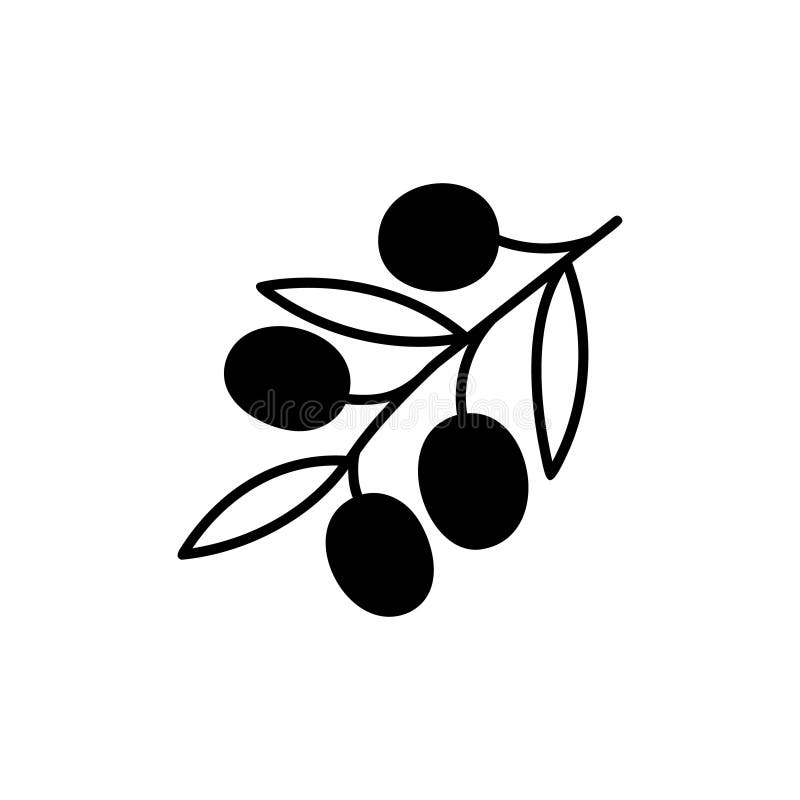 Olive Fruits and Leaves Icon Vector Illustration Stock Vector ...