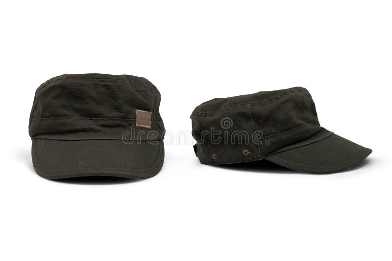 Olive Green Cap Isolated on White Background Stock Photo - Image of ...
