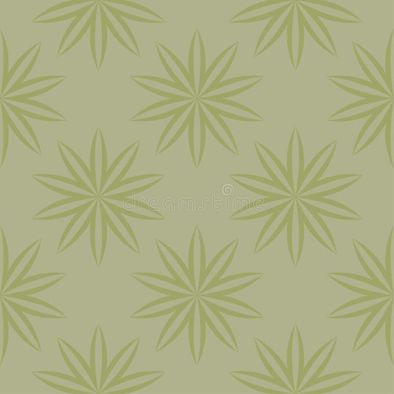 Olive Green Floral Design. Seamless Pattern Stock Vector - Illustration ...