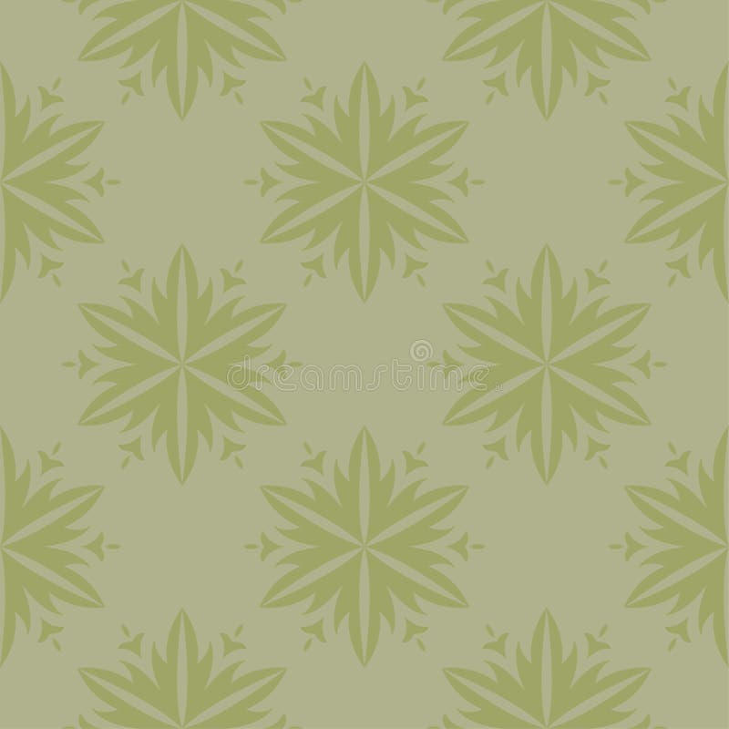 Olive Green Floral Seamless Pattern Stock Vector - Illustration of ...