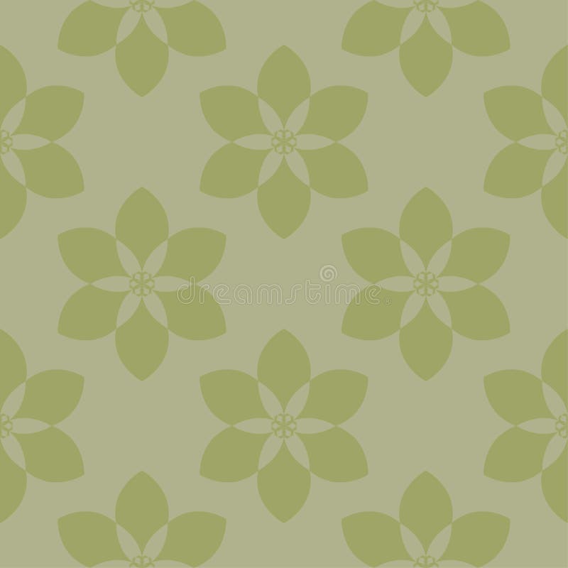 Olive Green Floral Seamless Pattern Stock Vector - Illustration of ...